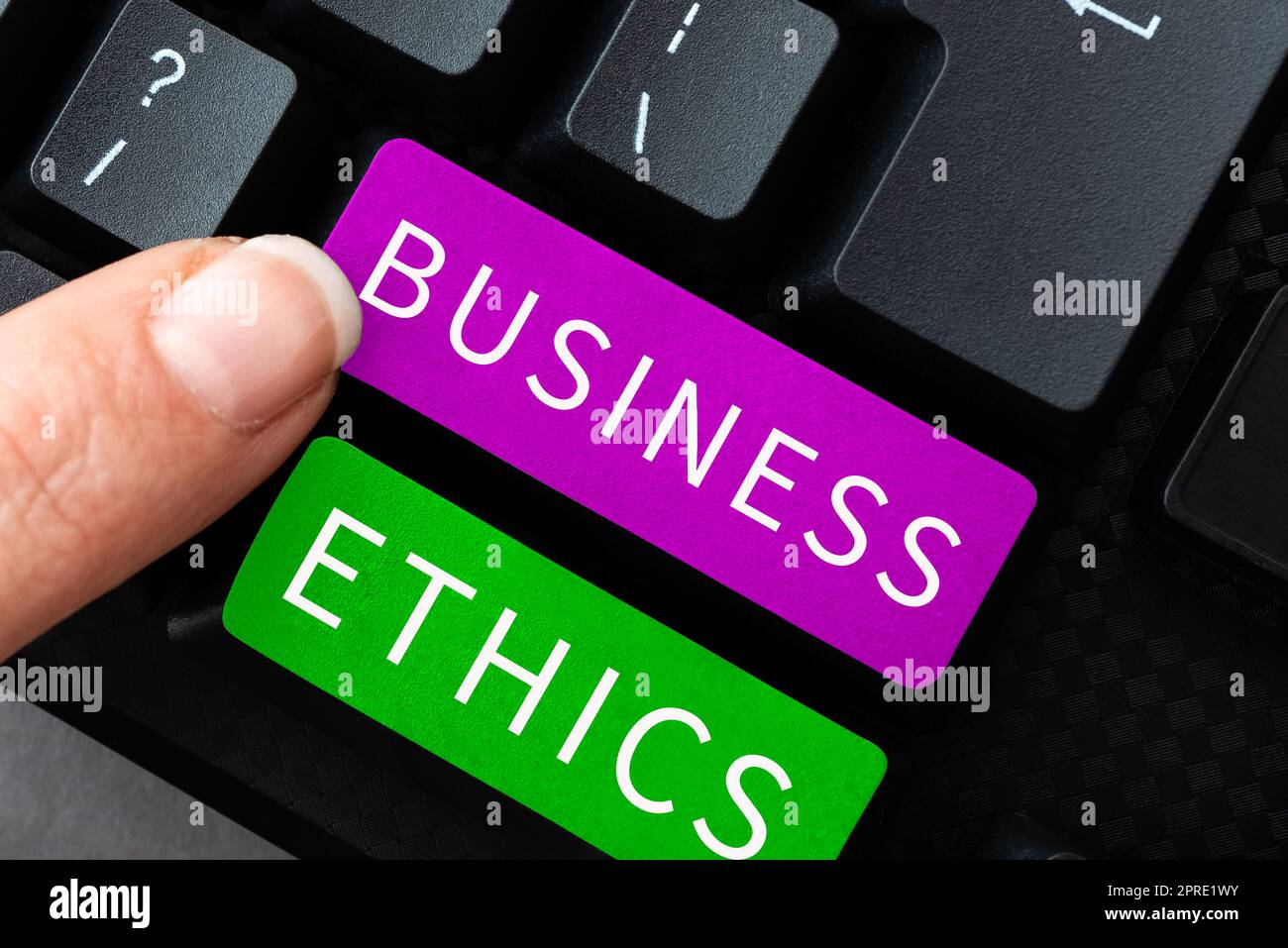 Hand writing sign Business Ethics, Business idea appropriate policies ...