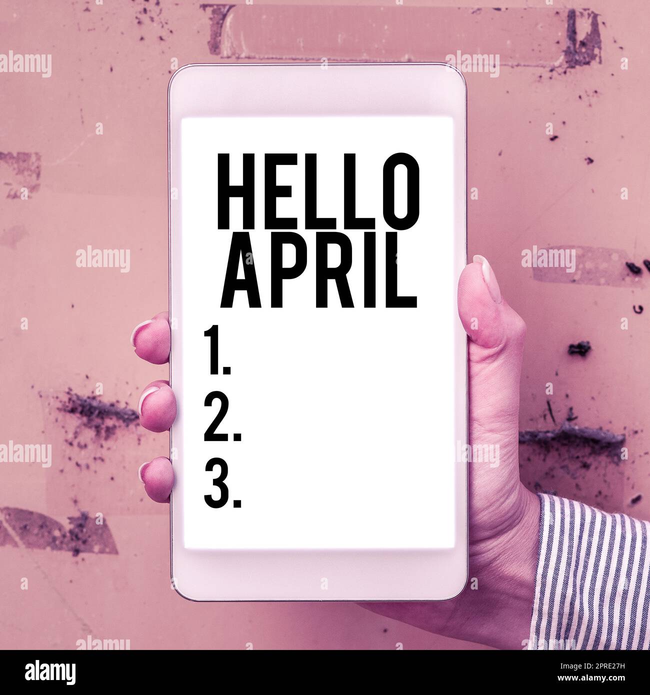 Conceptual display Hello April, Concept meaning a greeting expression ...