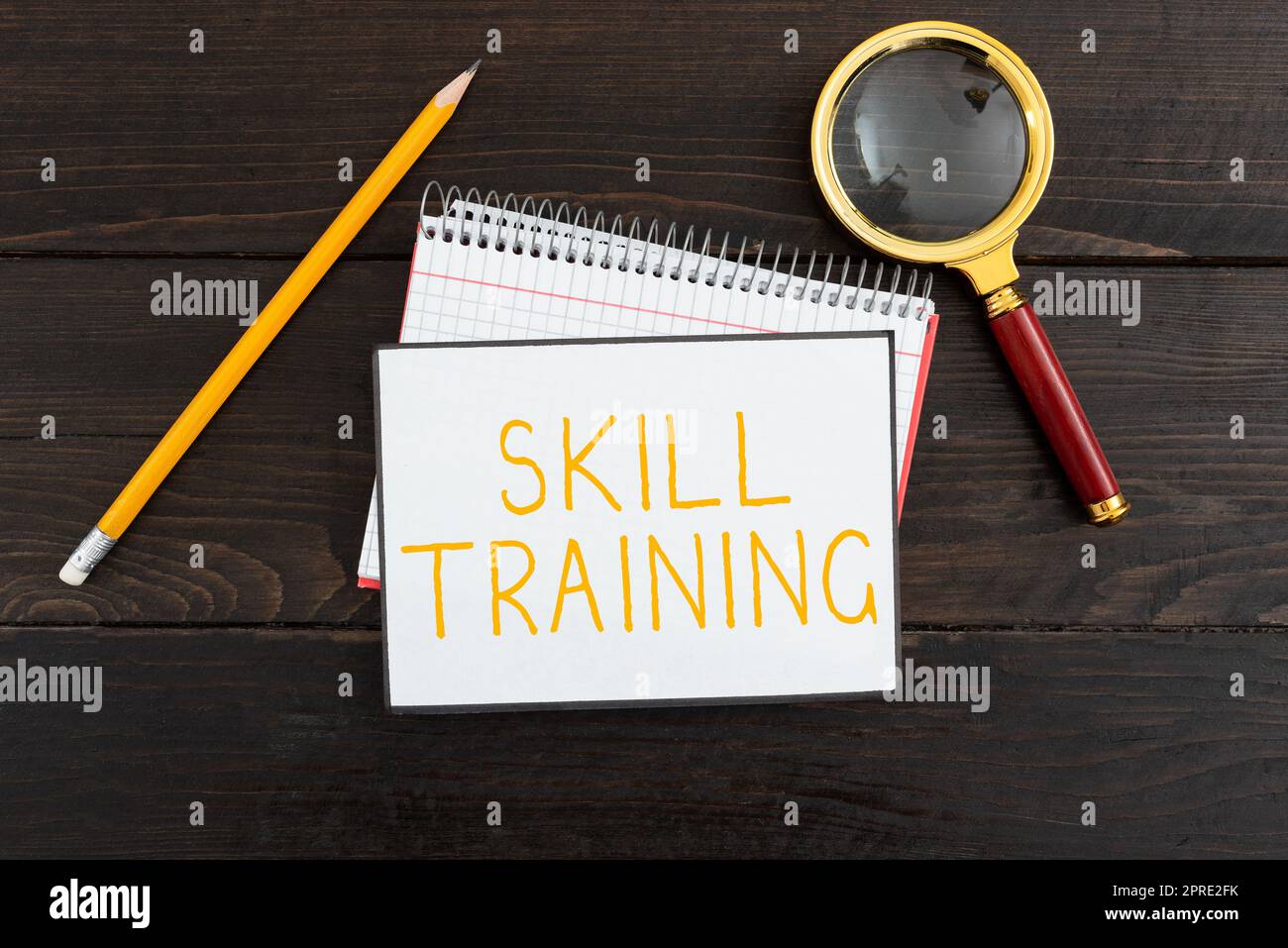 Text sign showing Skill Training, Conceptual photo designed to gain and ...