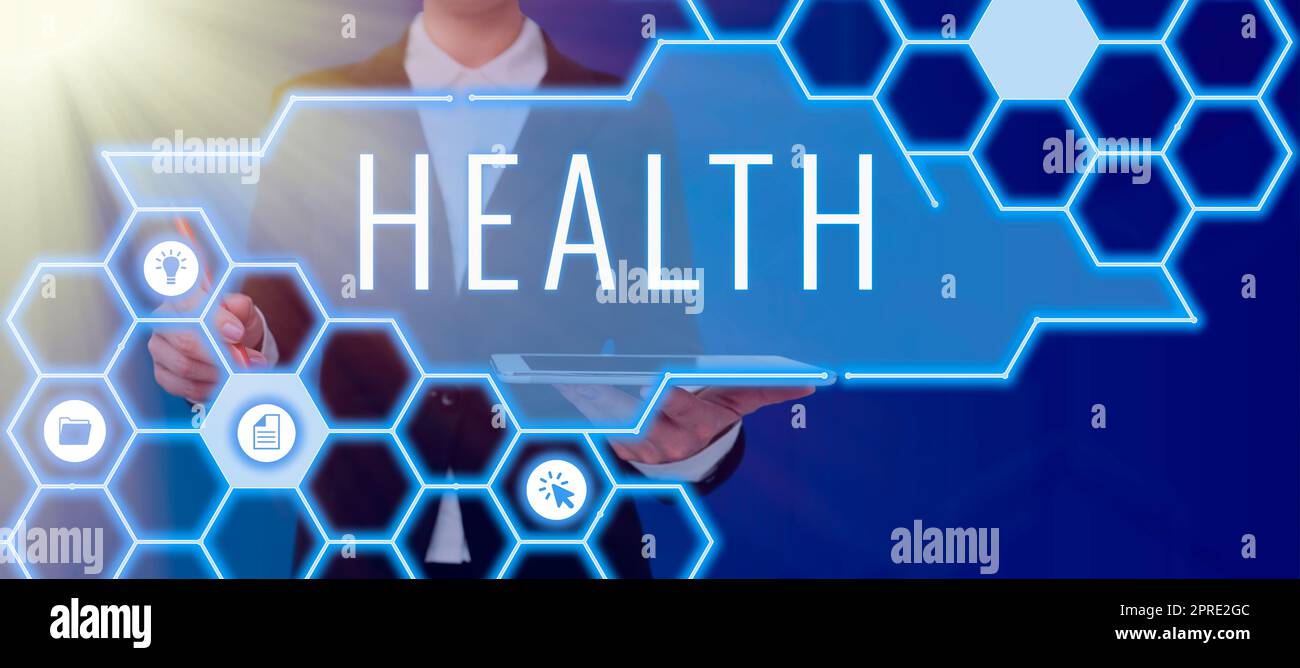 Text sign showing Health, Business showcase ability to recover and ...