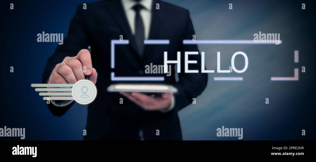 Inspiration showing sign Hello, Internet Concept alteration of hallo ...