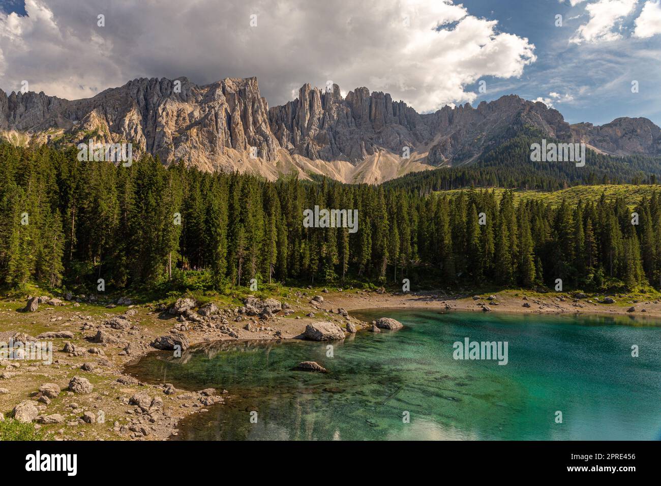 small alpine lake in the Dolomites Stock Photo - Alamy