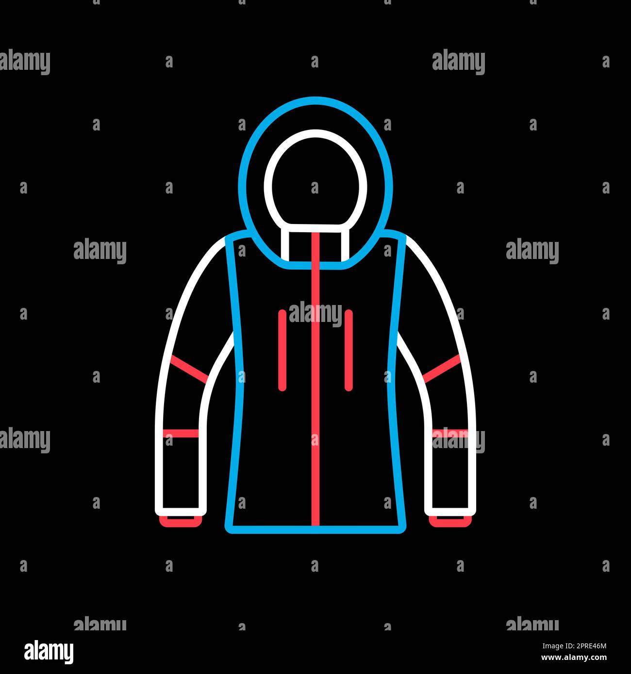 Winter Jacket vector isolated on black background icon. Winter sign ...