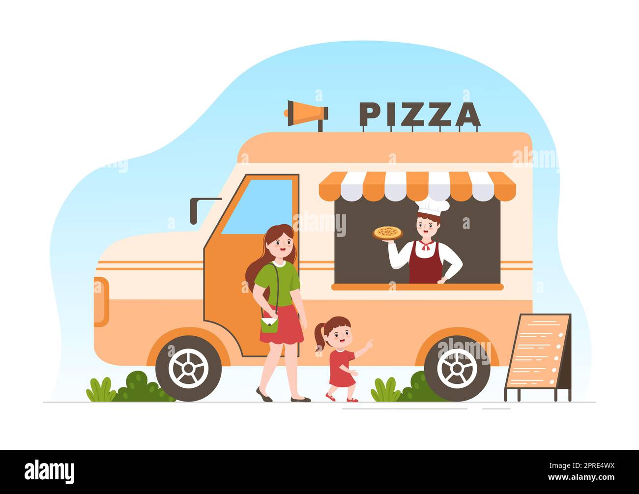 Italian Food Restaurant with Family and Kids Eating Traditional Italy ...