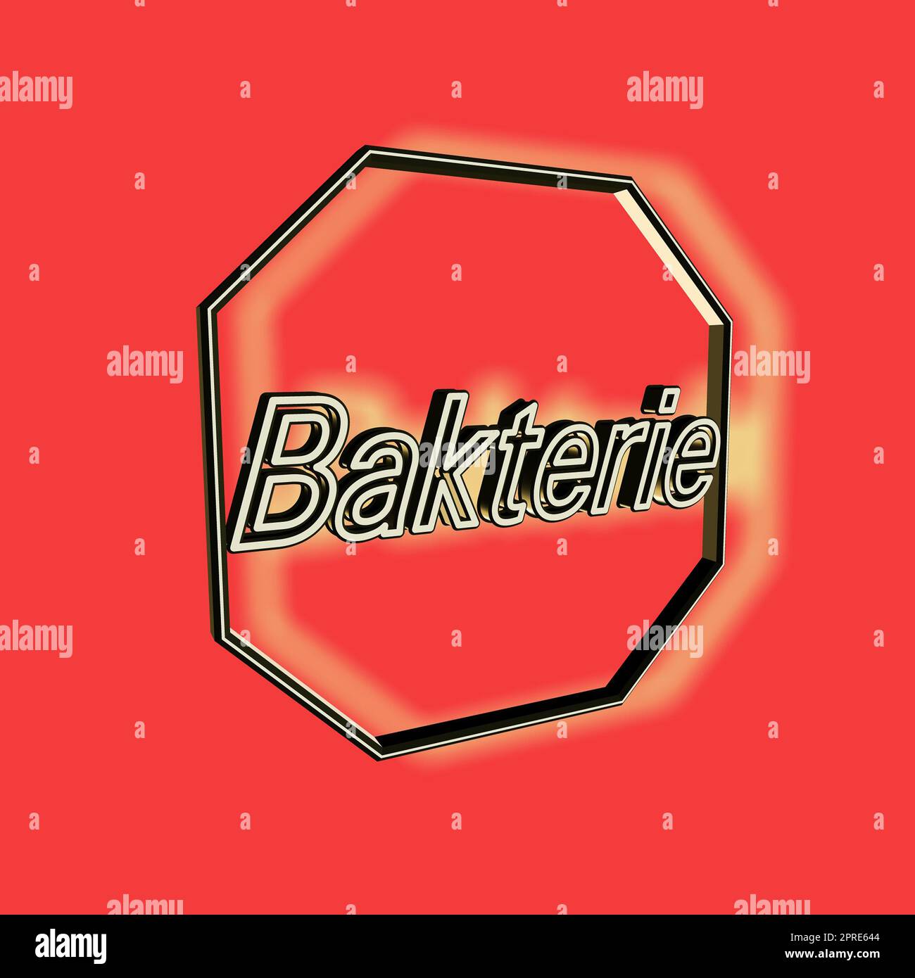"Bakterie" = "Bacteria" - word, lettering or text as 3D illustration ...