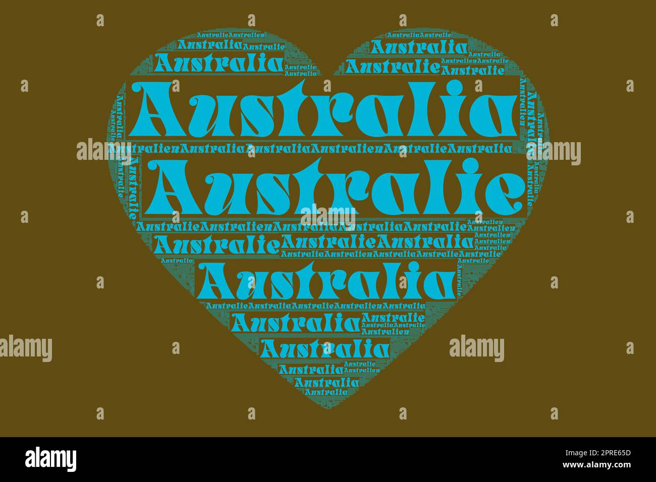 The Words 'Australien, Australia, Australie ' as Word Art, Word Cloud ...