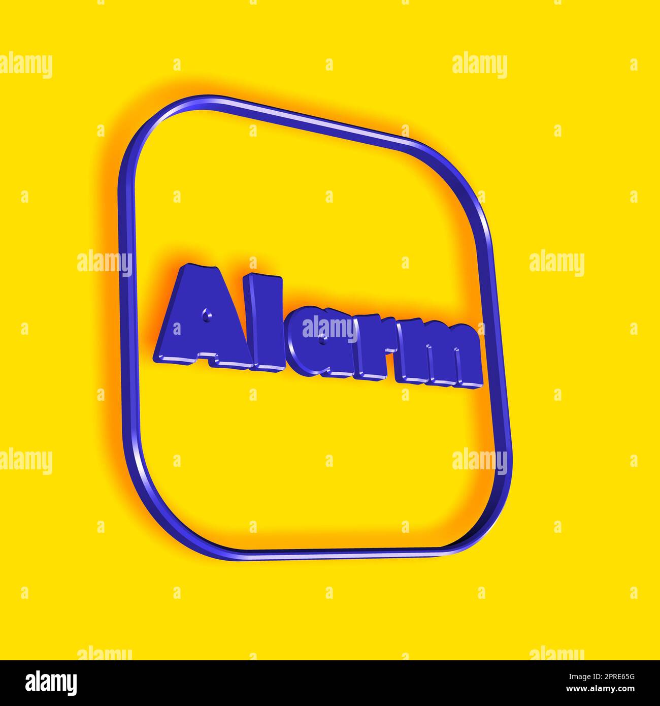 "Alarm" = "Alert" - word, lettering or text as a 3D illustration, 3D ...