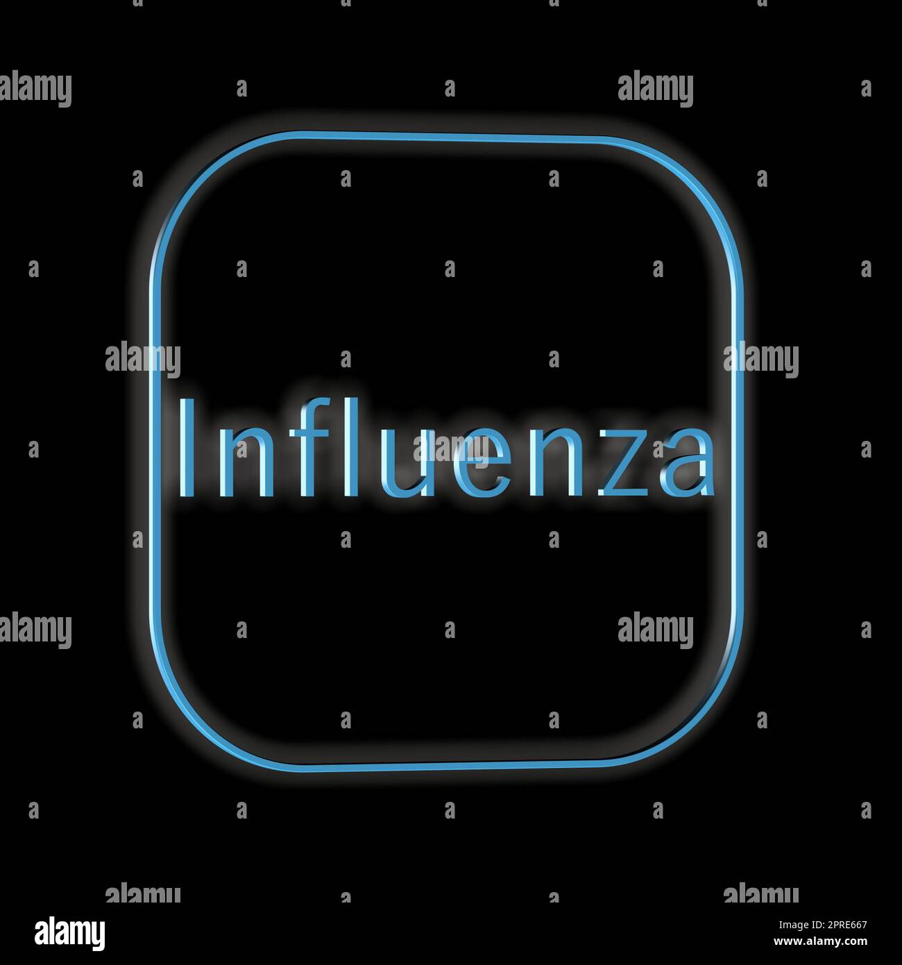 "Influenza" - word, lettering or text as 3D illustration, 3D rendering ...