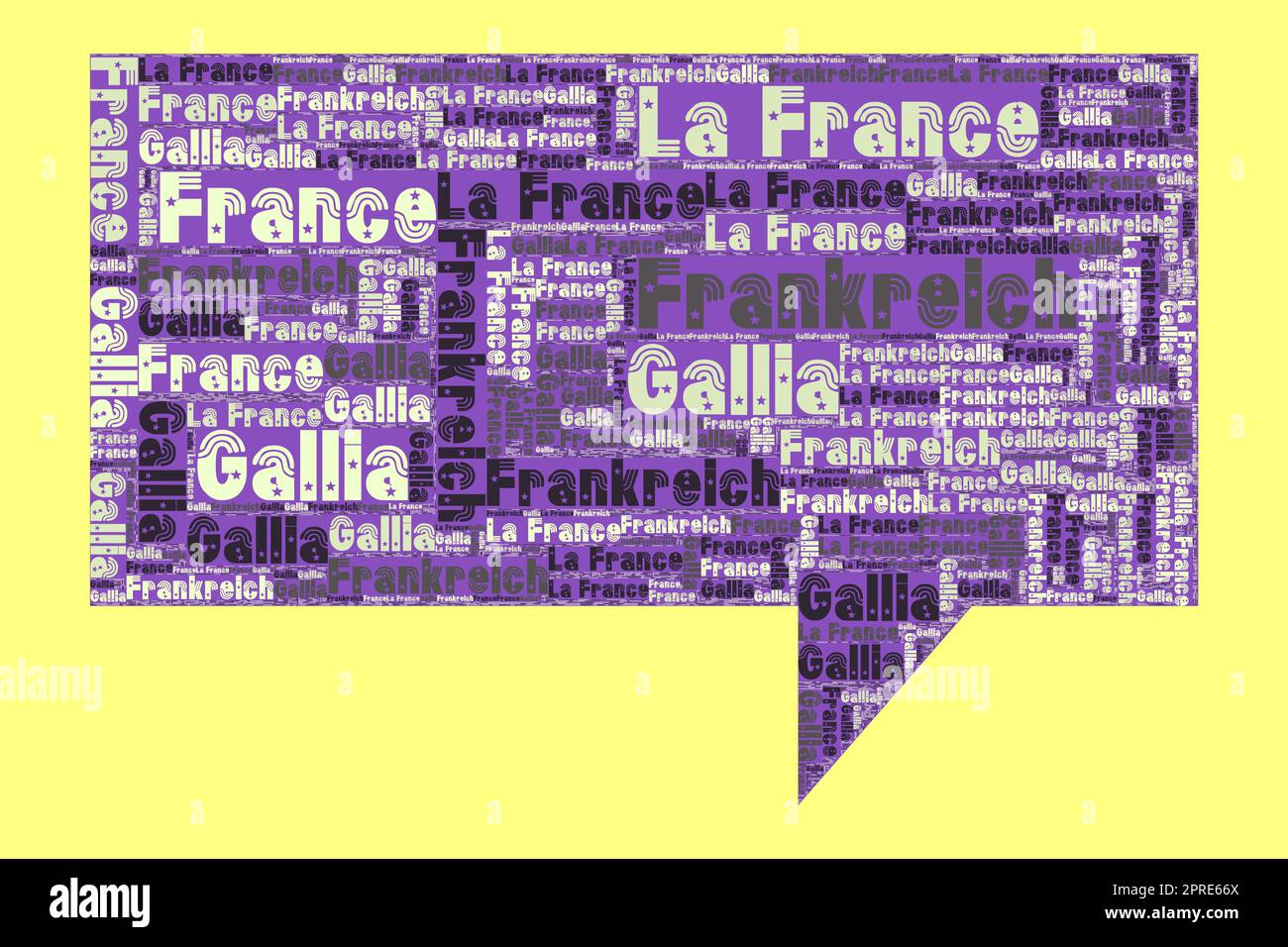 The Words 'Frankreich, France, La France, Gallia' as Word Art, Word ...