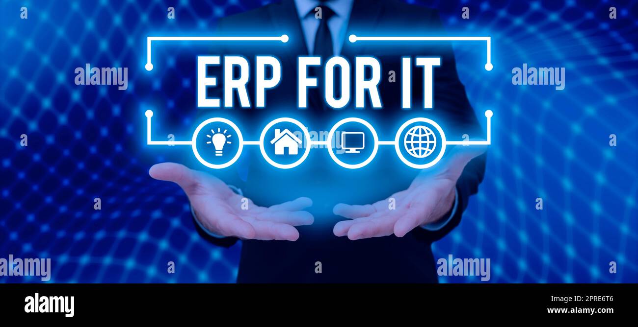 Hand writing sign Erp For It, Concept meaning Enterprise resource ...