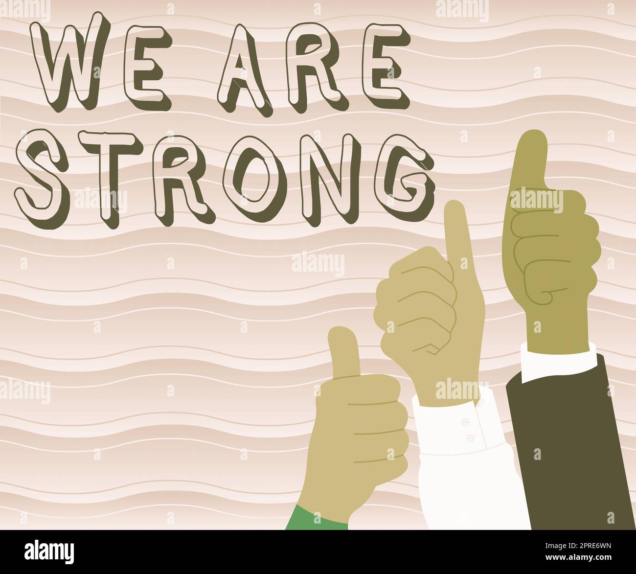 Hand writing sign We Are Strong, Word Written on Have great strength ...