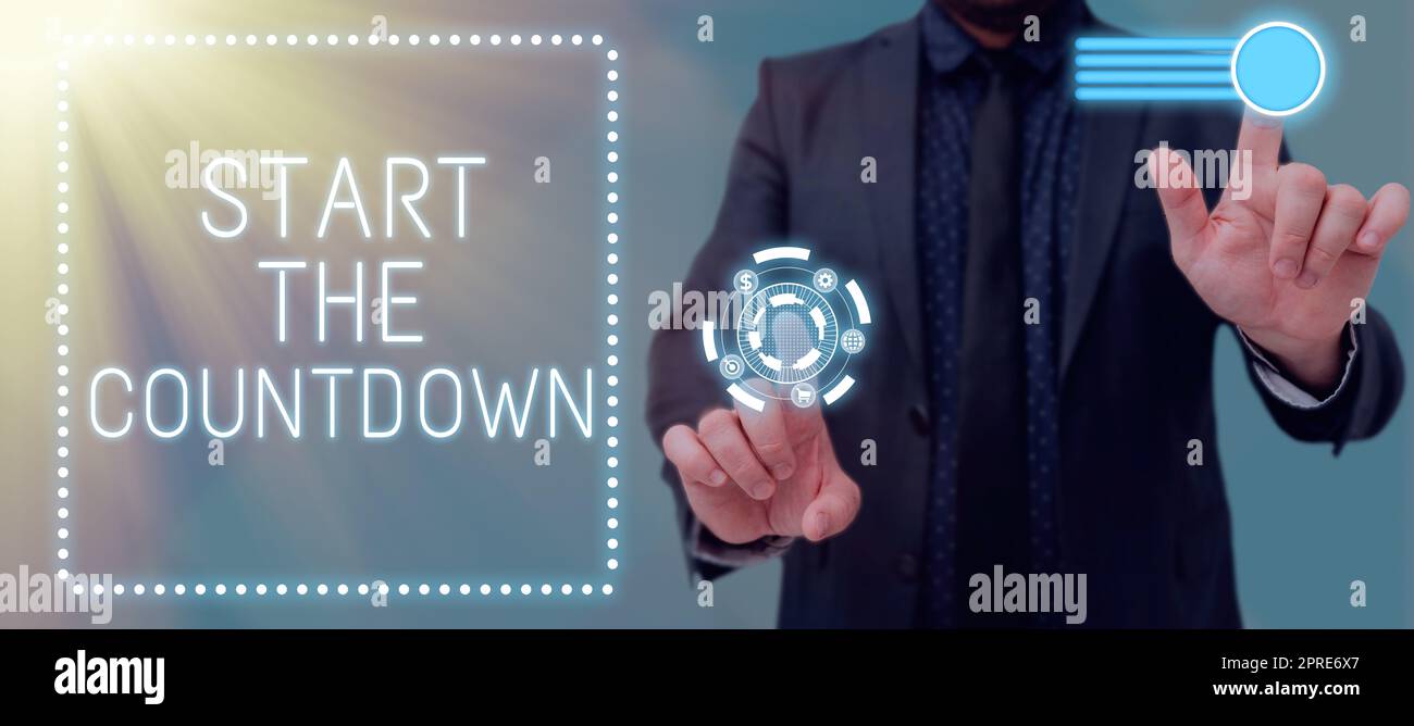 Text caption presenting Start The Countdown, Word for Sequence of ...