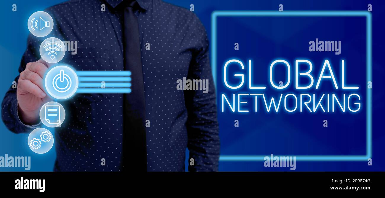 Text showing inspiration Global NetworkingCommunication network which ...