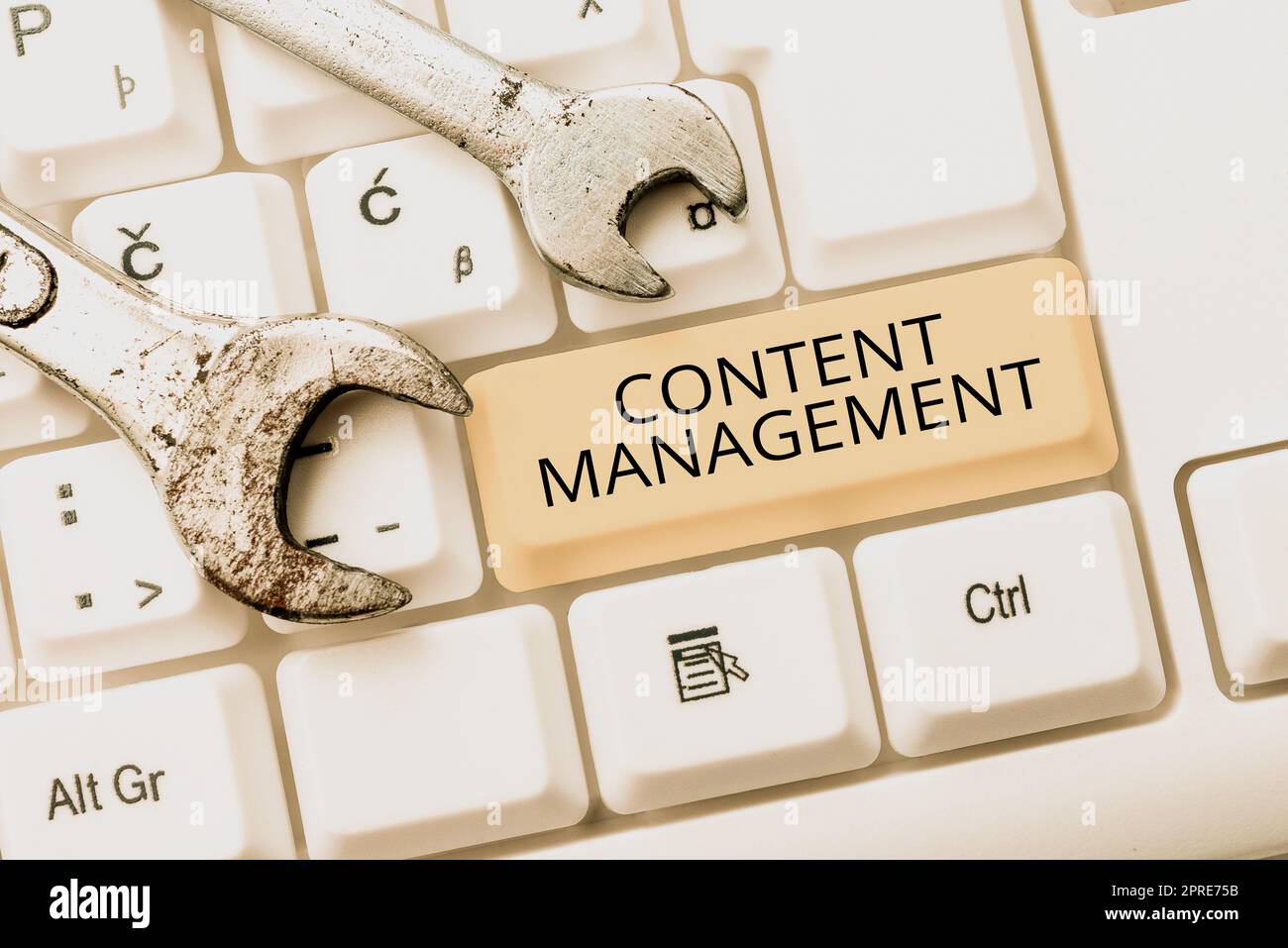 Conceptual caption Content ManagementProcess that collects manage and ...