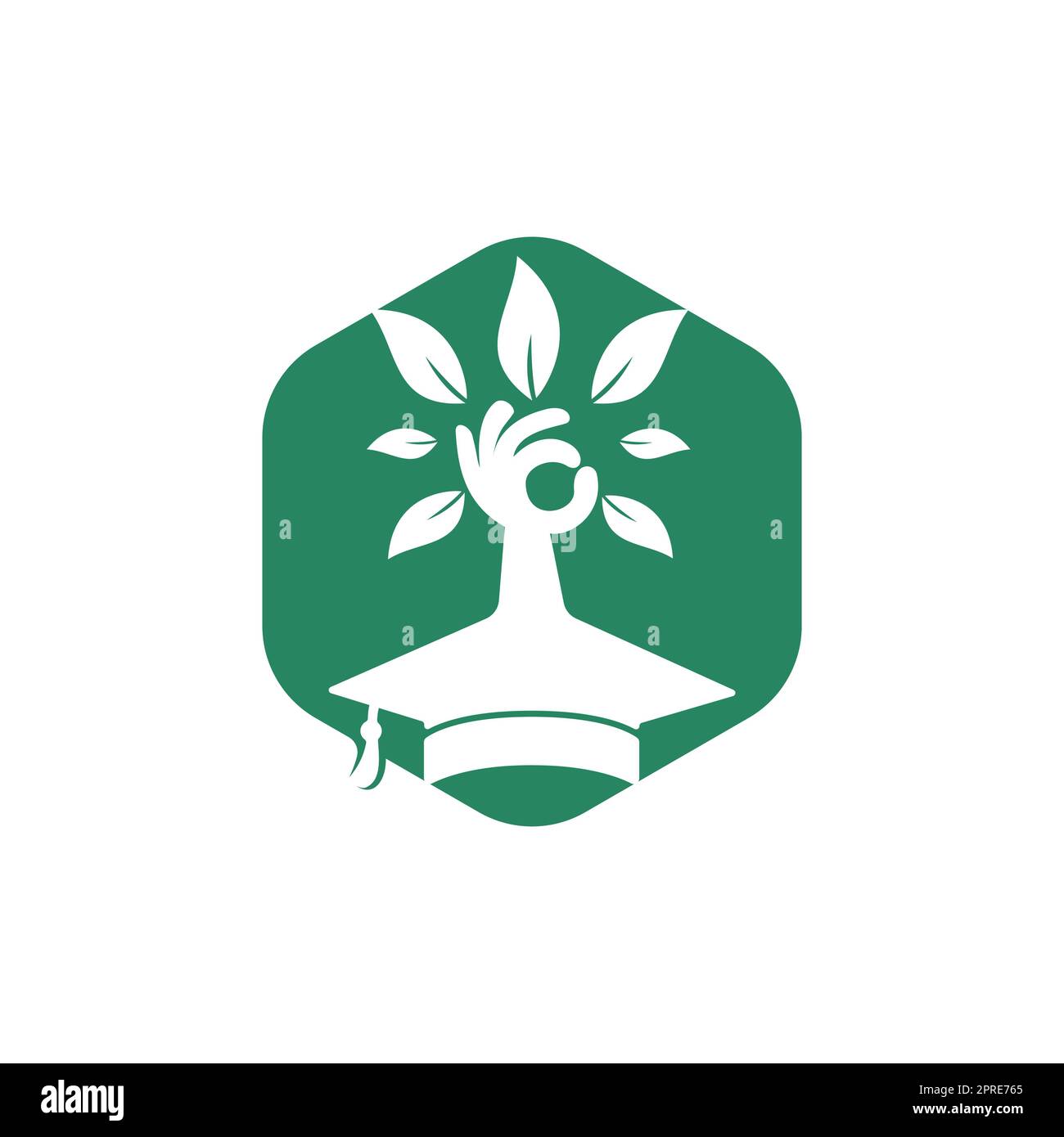 Education insurance and support logo concept. Graduation cap and hand ...