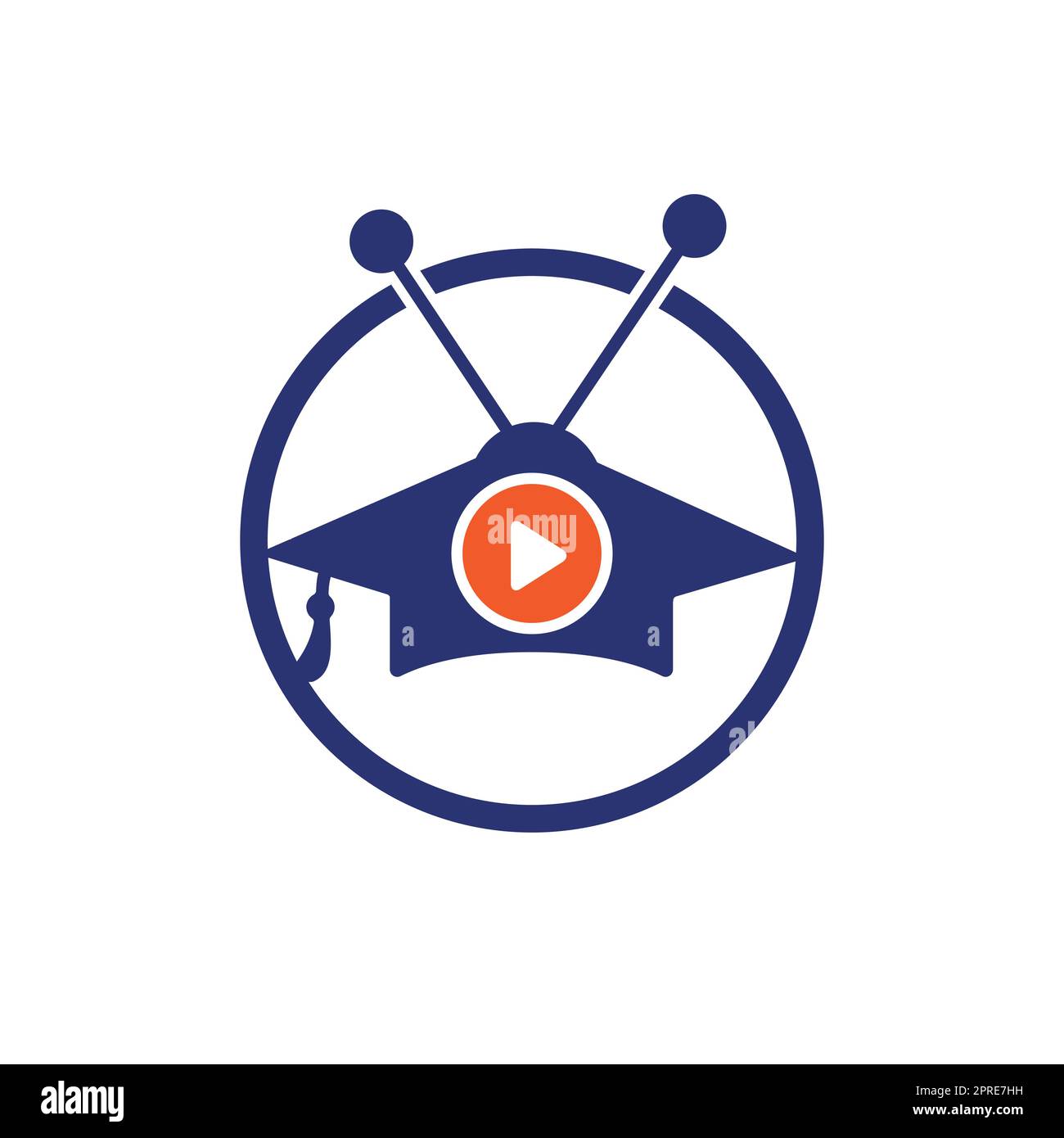 Education video play vector logo design. Graduation cap and play button ...