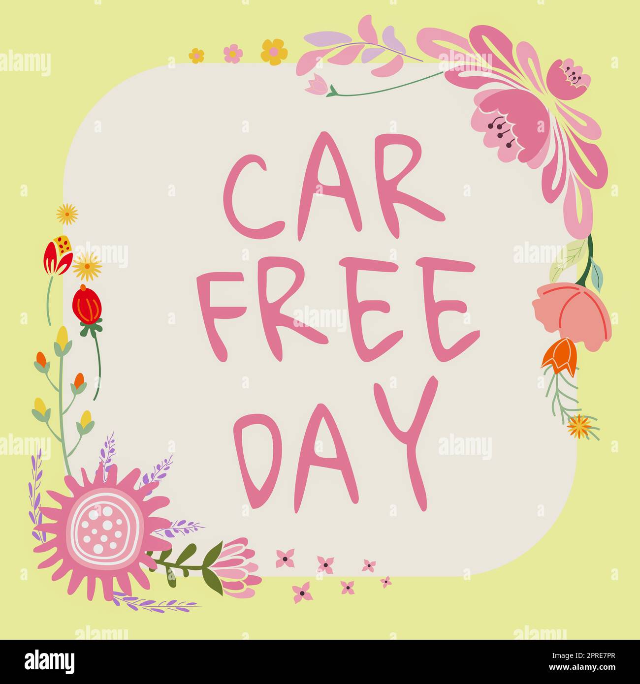 Text sign showing Car Free Day, Word Written on Environment protection ...