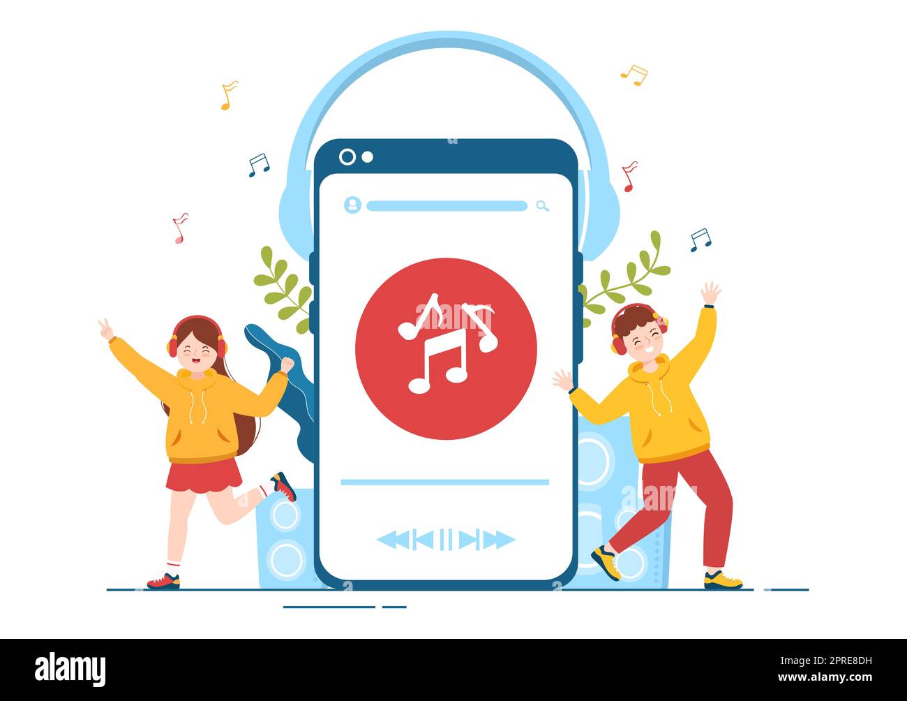 MP3 Player with Headphones, Headset and Phone of Music Listening ...