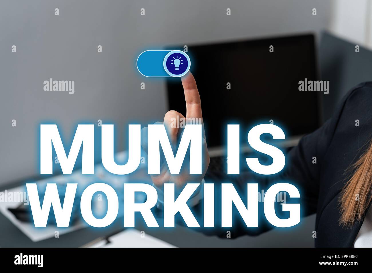 Conceptual caption Mum Is WorkingFinancial Empowerment and professional ...