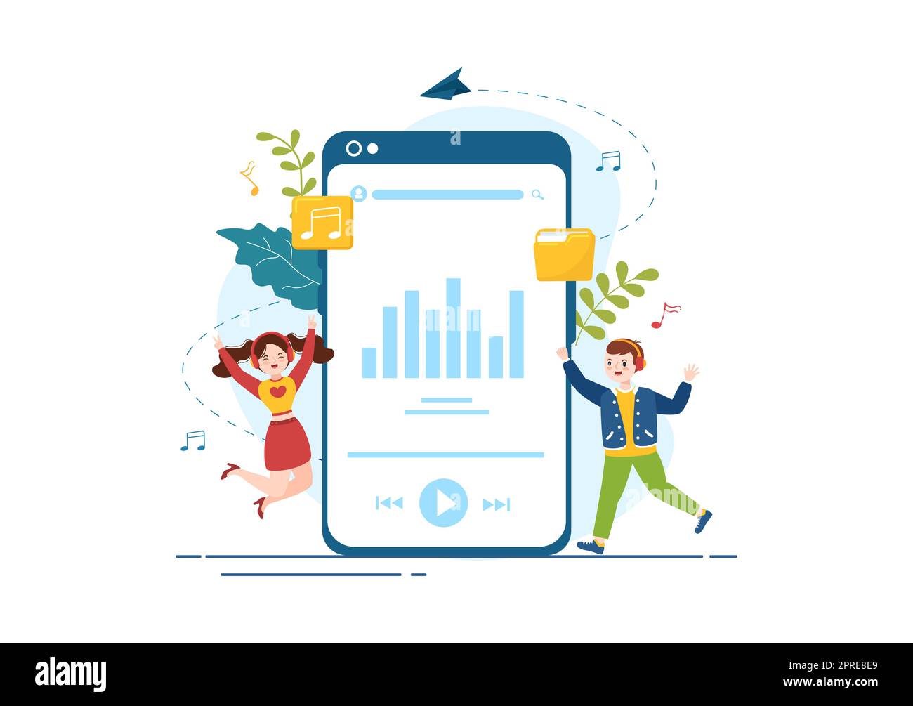 MP3 Player with Headphones, Headset and Phone of Music Listening ...