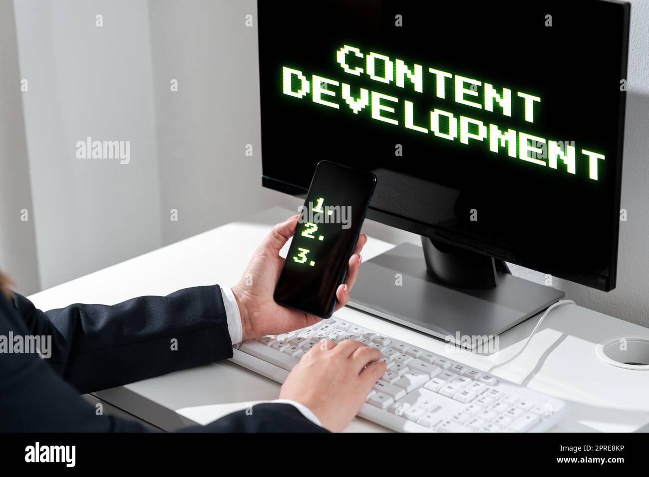 Text caption presenting Content DevelopmentSpecialized in Graphic ...