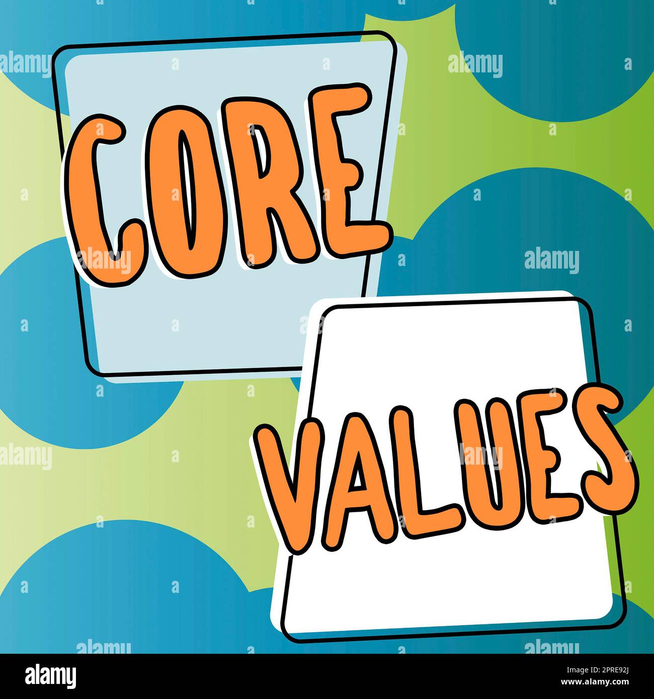 Text showing inspiration Core Values, Business concept principles which ...