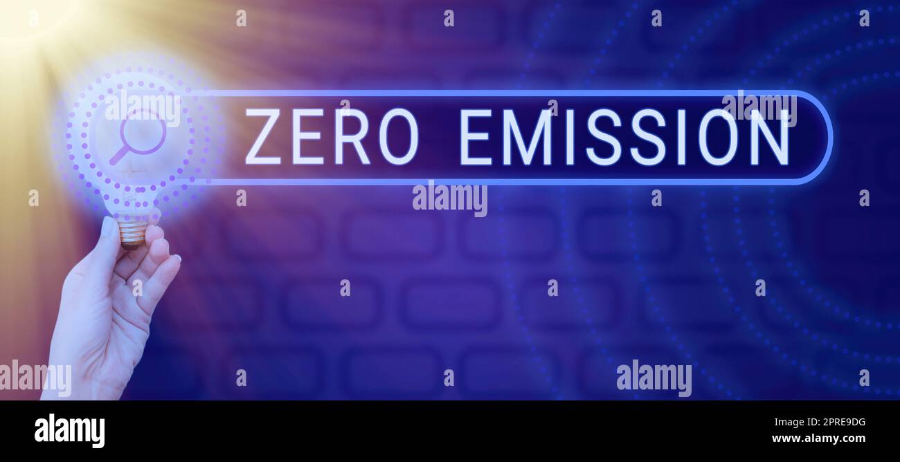 Text caption presenting Zero Emission, Internet Concept refers to an ...