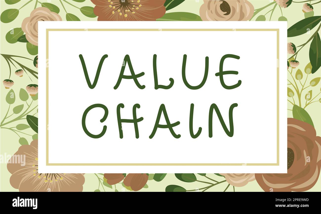 Sign displaying Value Chain, Business showcase set of functional ...
