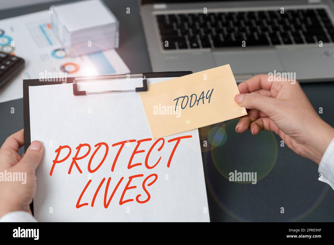Writing displaying text Protect Lives, Internet Concept to cover or ...