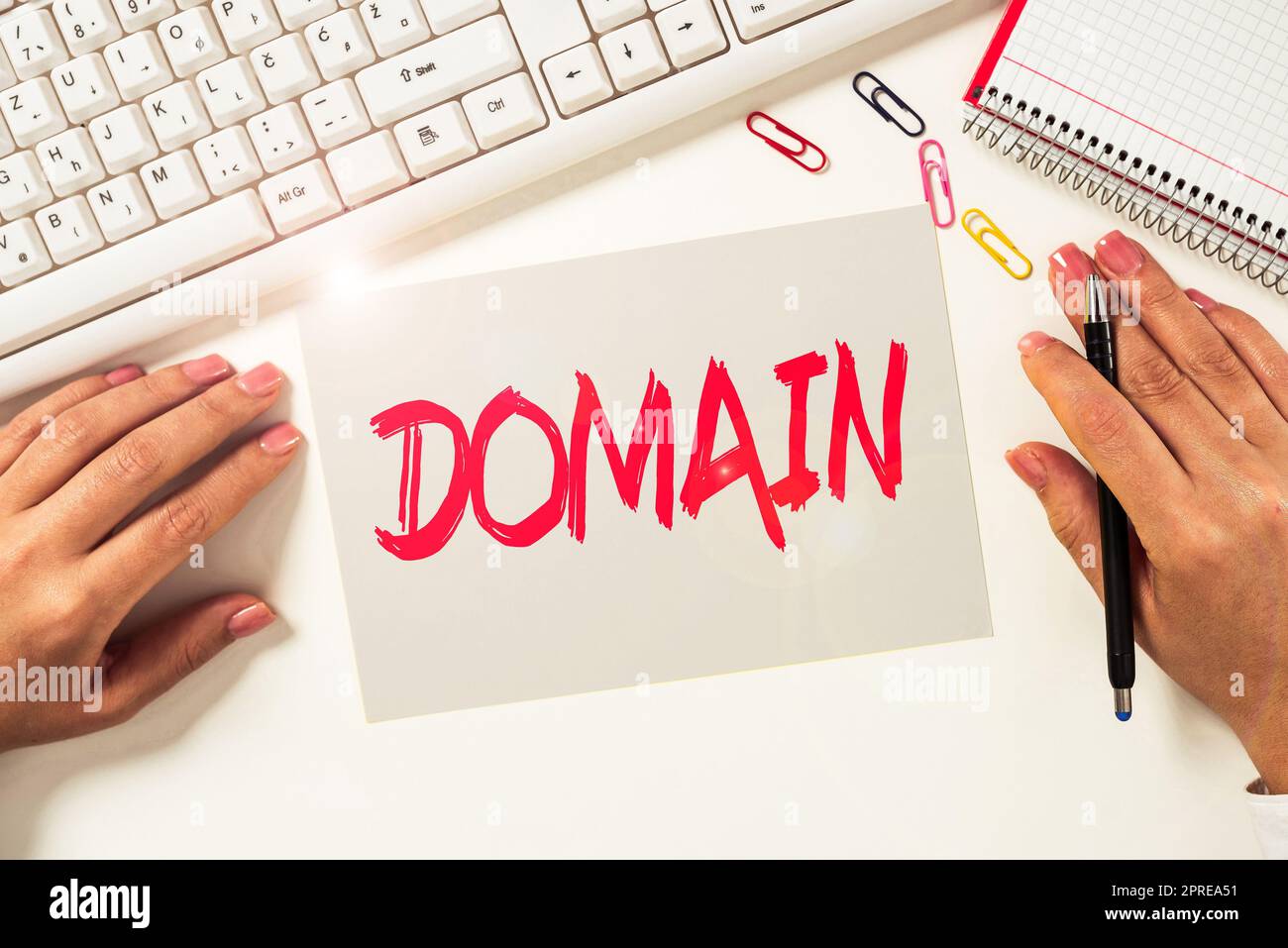Hand writing sign Domain, Business approach identification string that ...