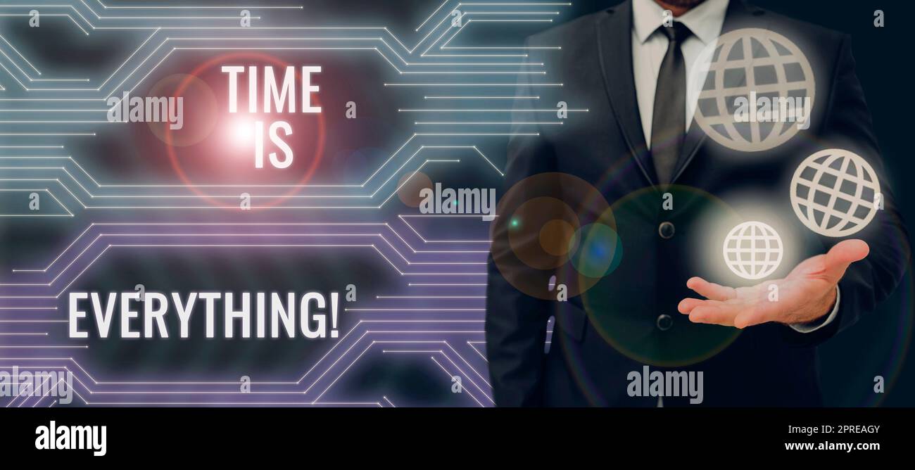 Inspiration showing sign Time Is Everything, Concept meaning ...