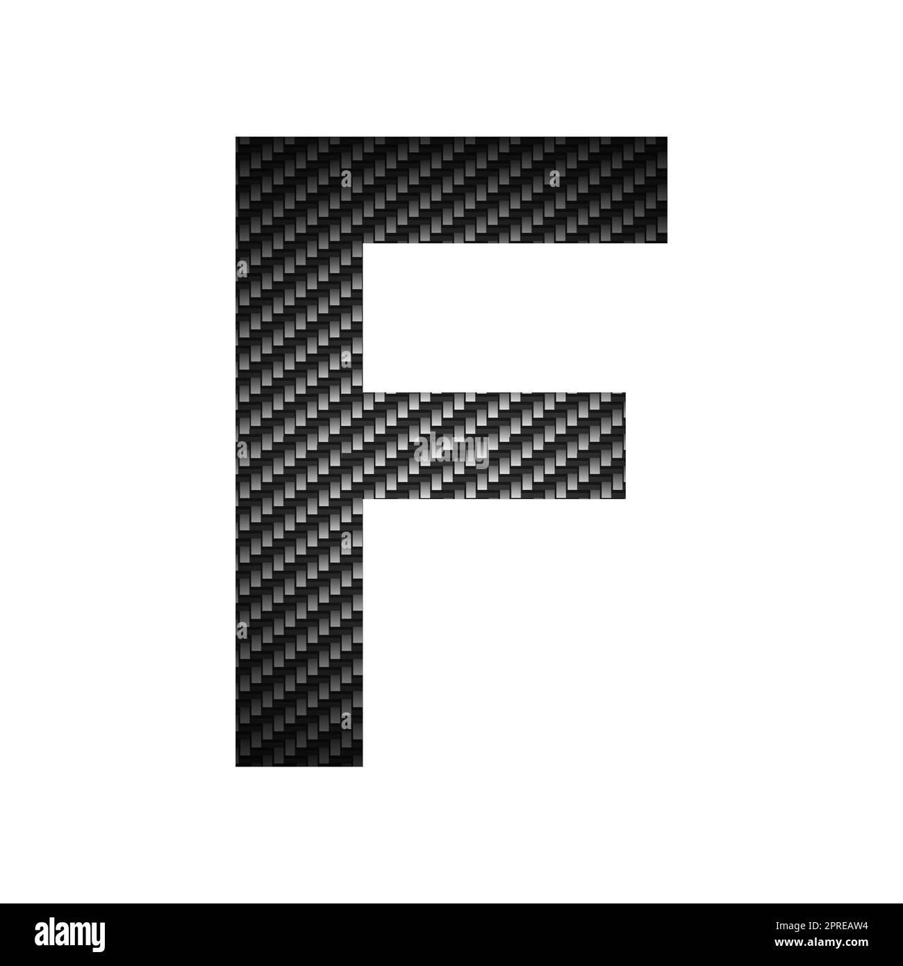 English alphabet letter F, carbon dark texture on white background ...