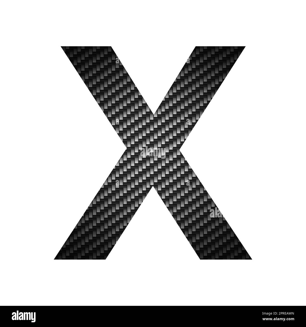 English alphabet letter X, carbon dark texture on white background ...