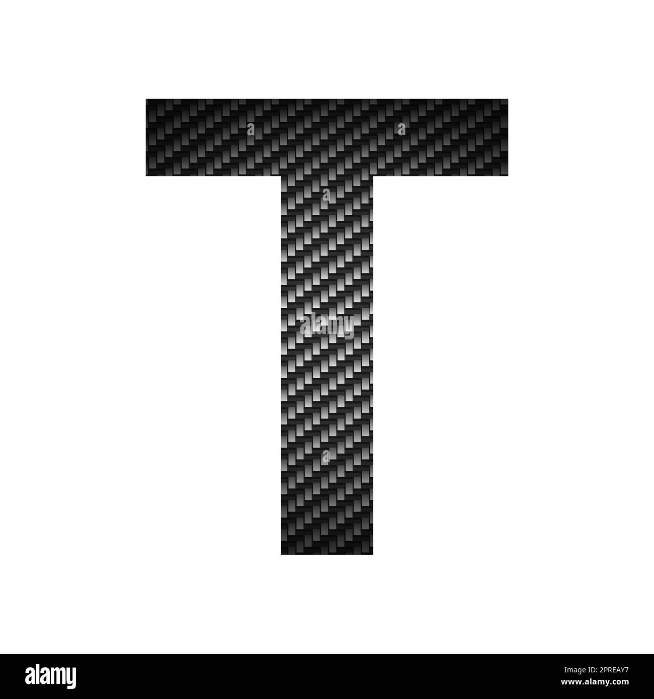 English alphabet letter T, carbon dark texture on white background ...
