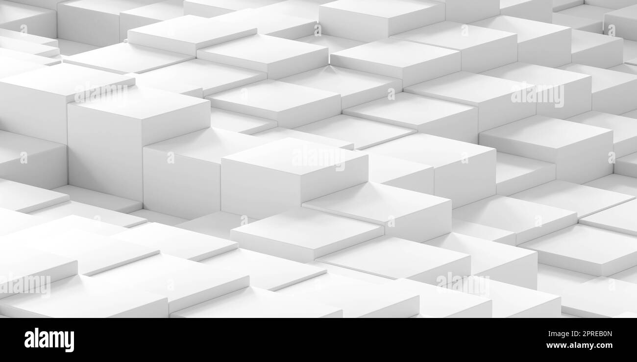 minimalist art installation featuring a grid of white cubes 3d render ...