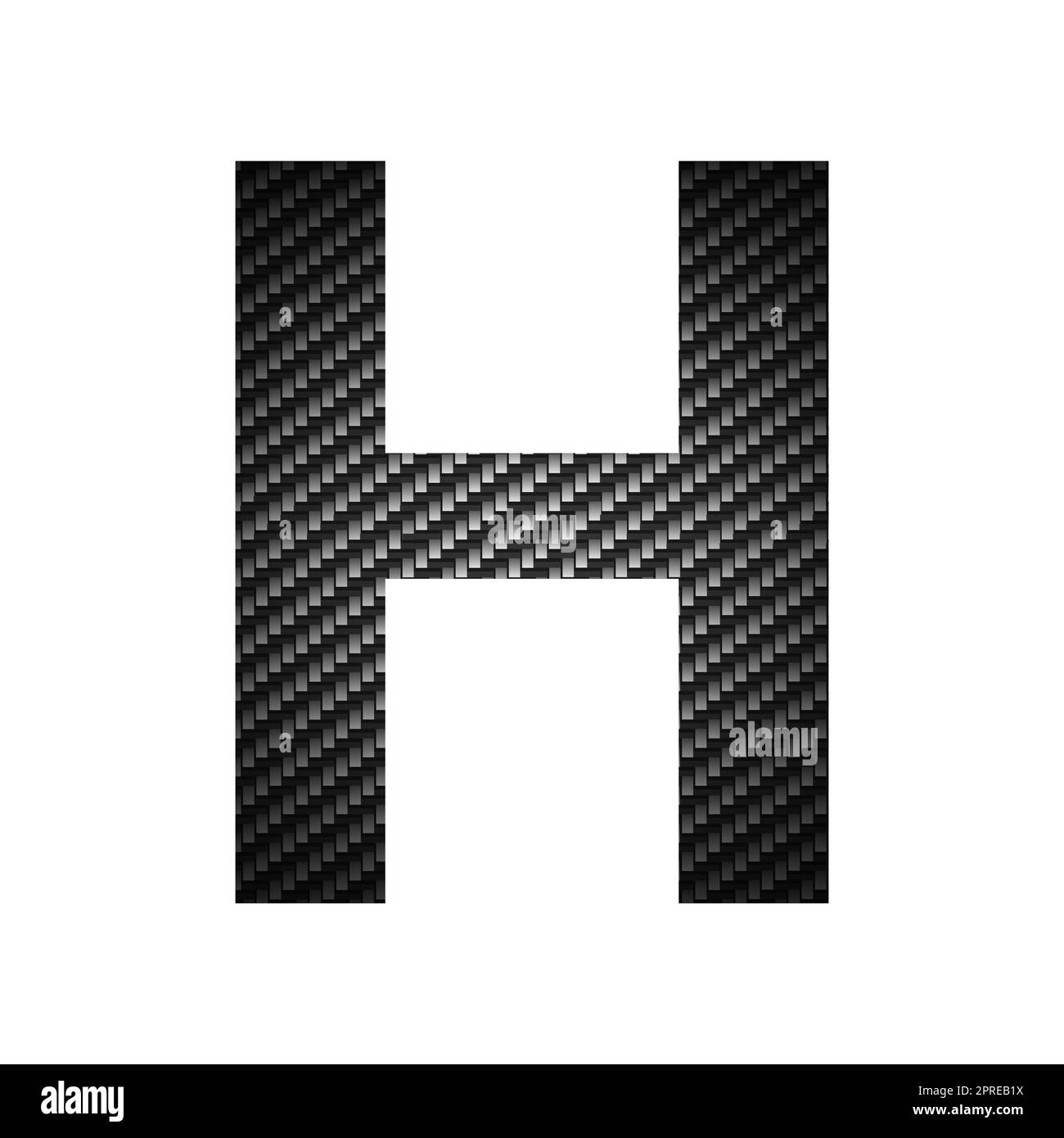 English alphabet letter H, carbon dark texture on white background ...