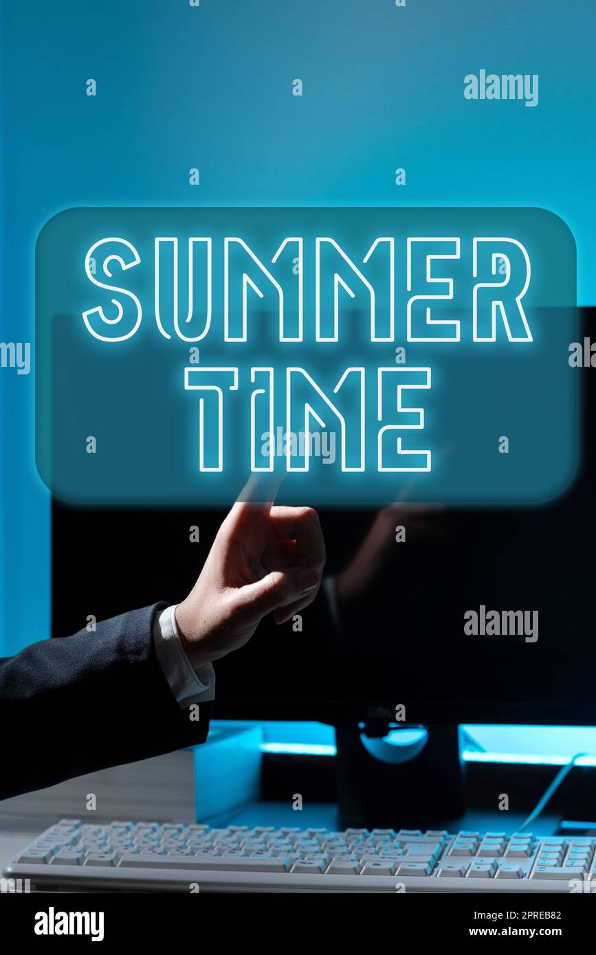 Text showing inspiration Summer Time, Concept meaning the hottest ...