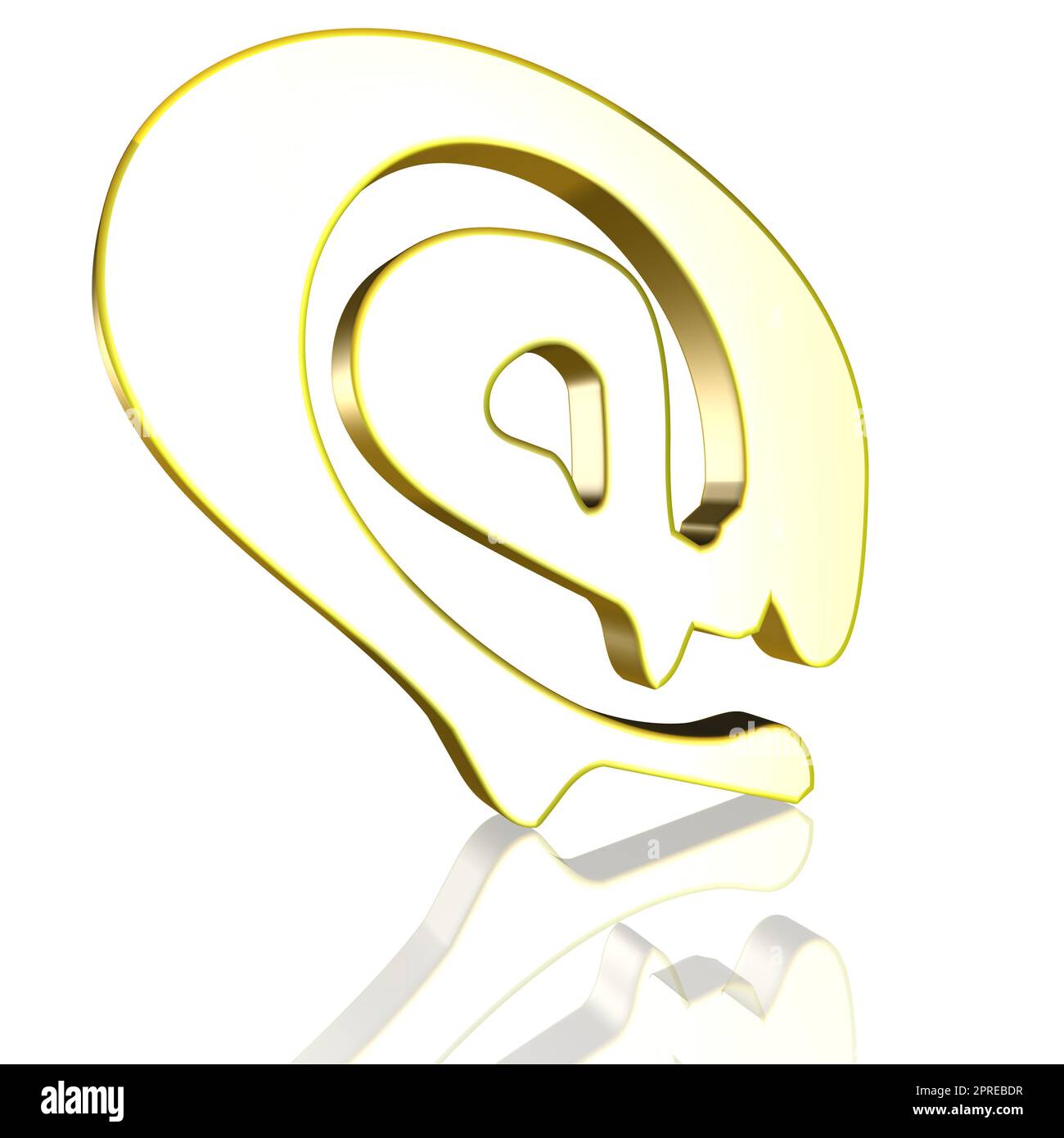 At symbol in yellow, gold on a white background as a 3D illustration ...