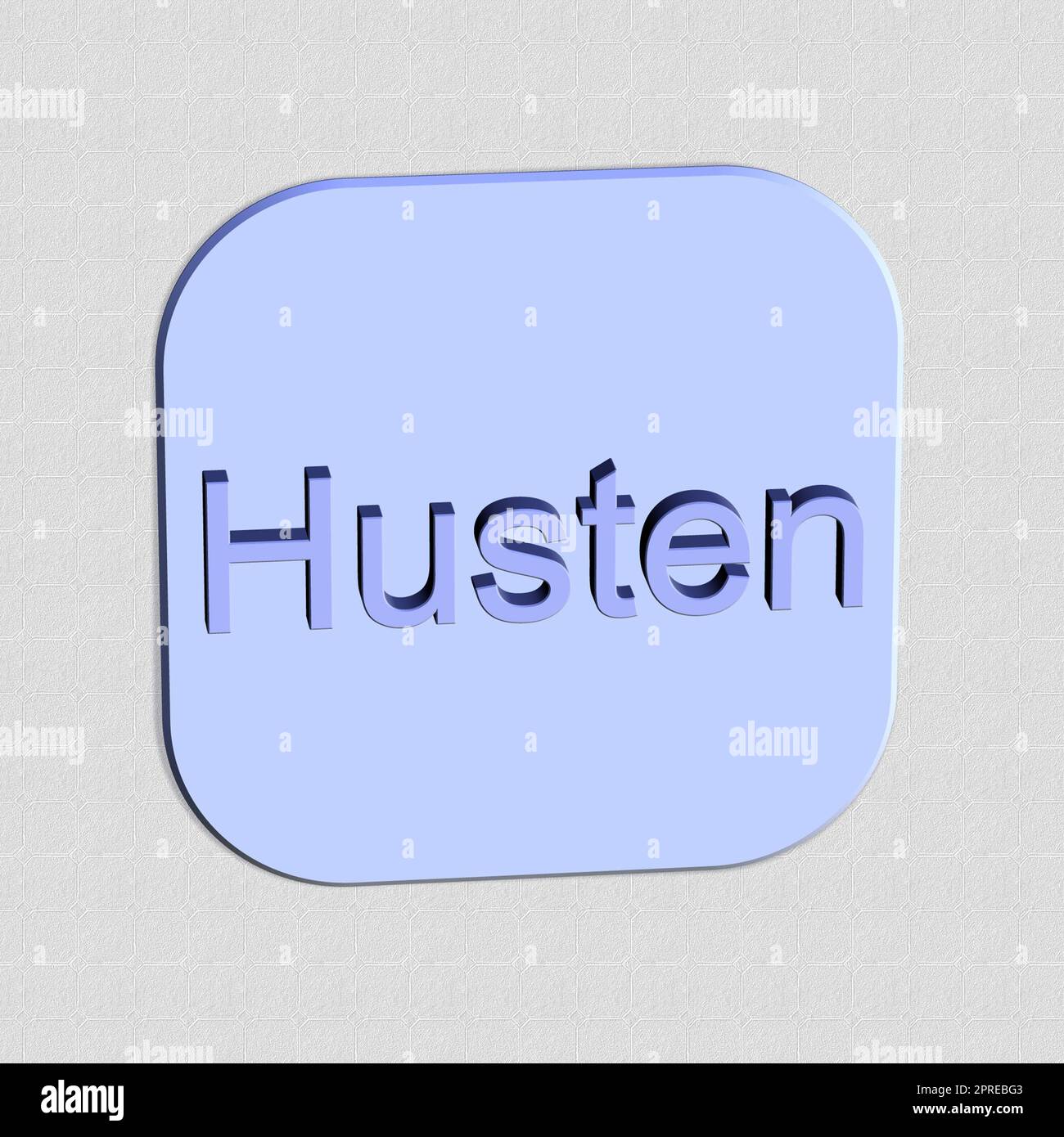 "Husten" = "Cough" - word, lettering or text as a 3D illustration, 3D ...