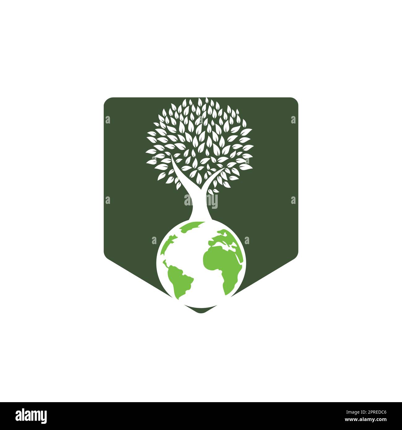 Globe tree vector logo design template. Planet and eco symbol or icon ...