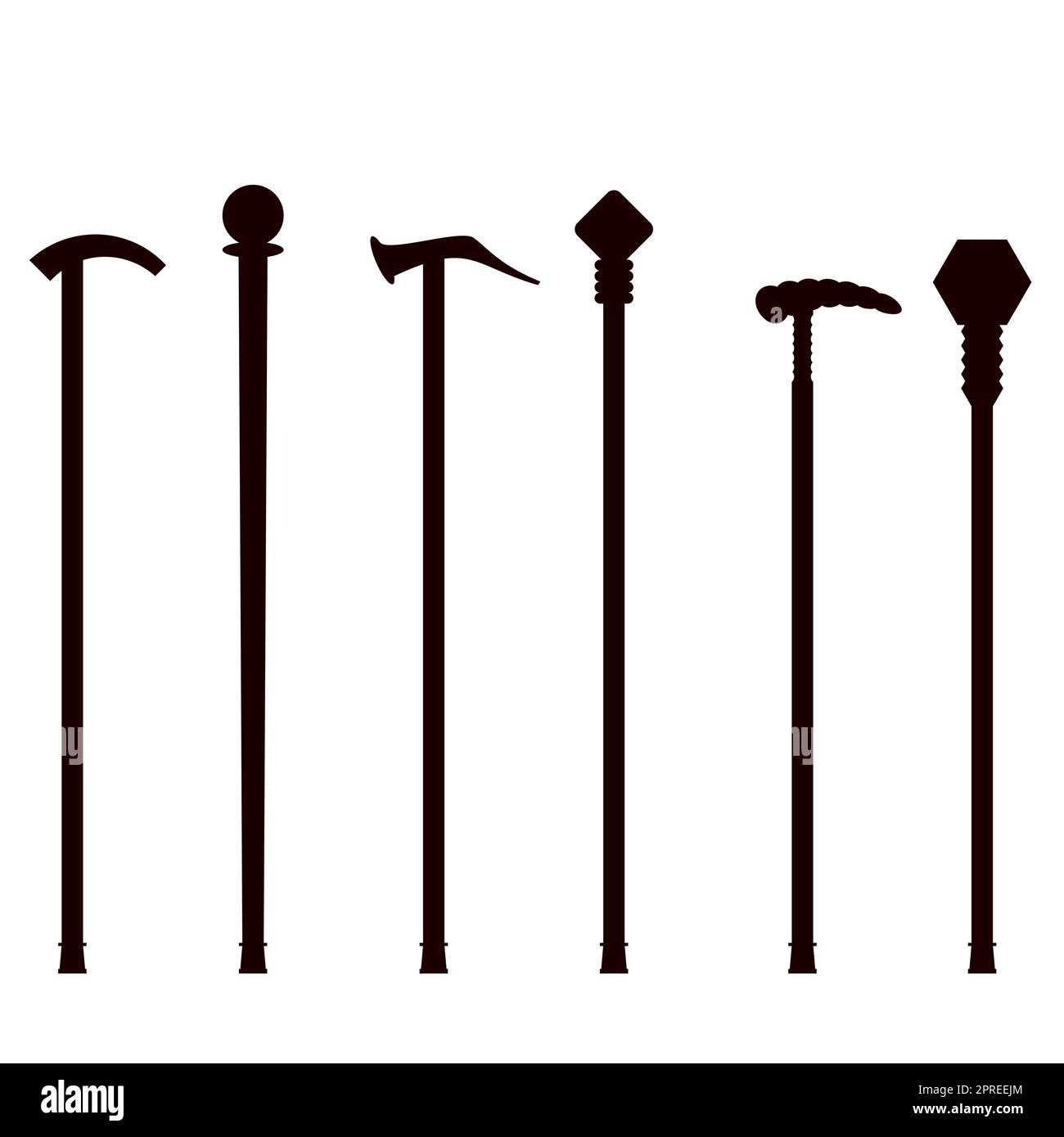 Walking Stick Icon Set Isolated on White Background Stock Photo - Alamy