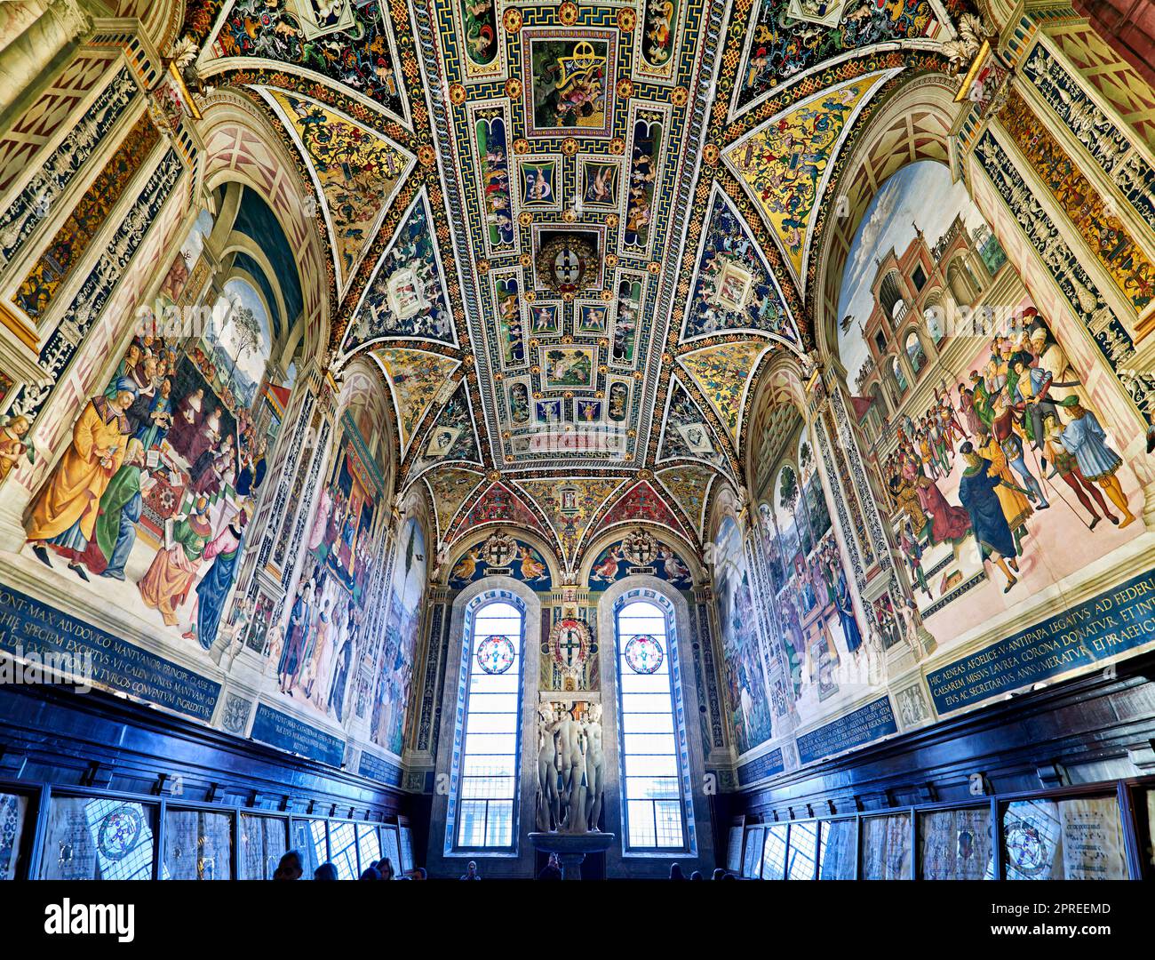 Siena Tuscany Italy. The Cathedral. Piccolomini Library with frescoes ...