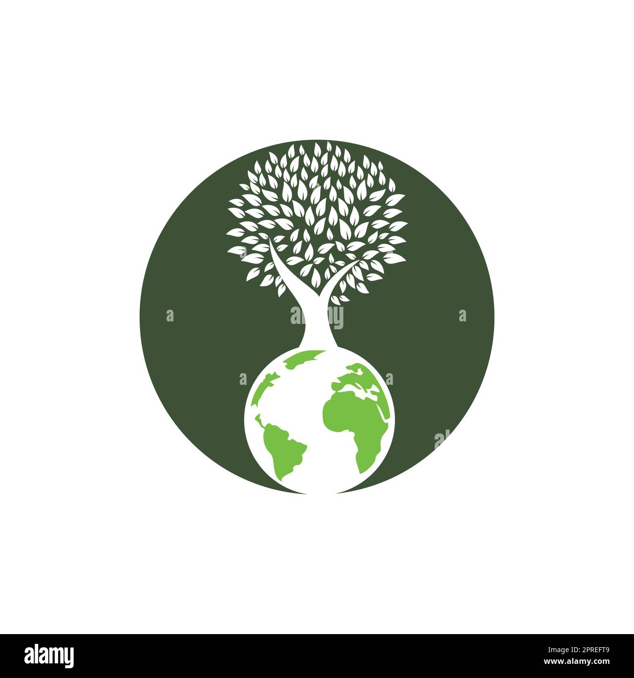 Globe tree vector logo design template. Planet and eco symbol or icon ...