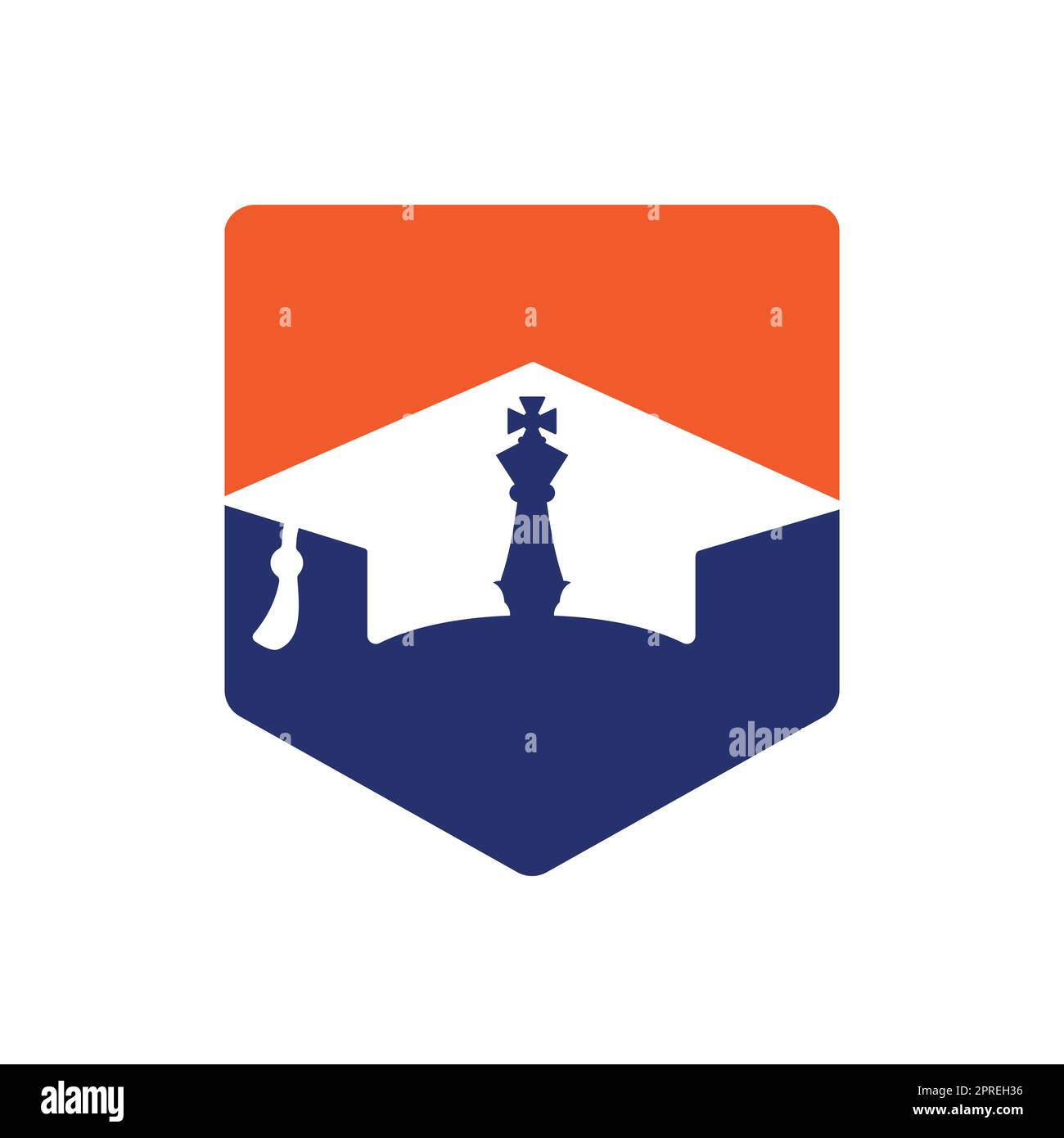 Graduation chess knight vector logo design. Education strategy vector ...