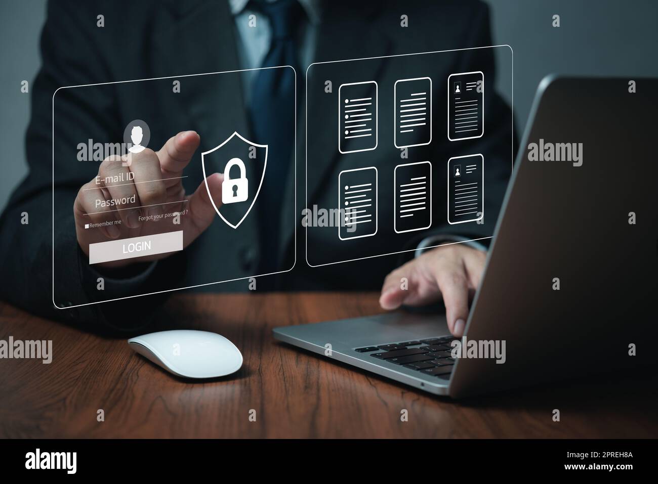 Protect document information security privacy file in laptop virtual ...