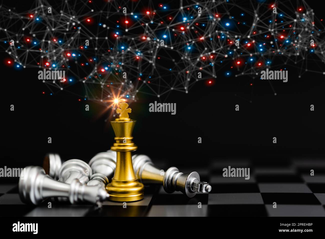 golden king chess to fighting silver chess success on board. technology ...
