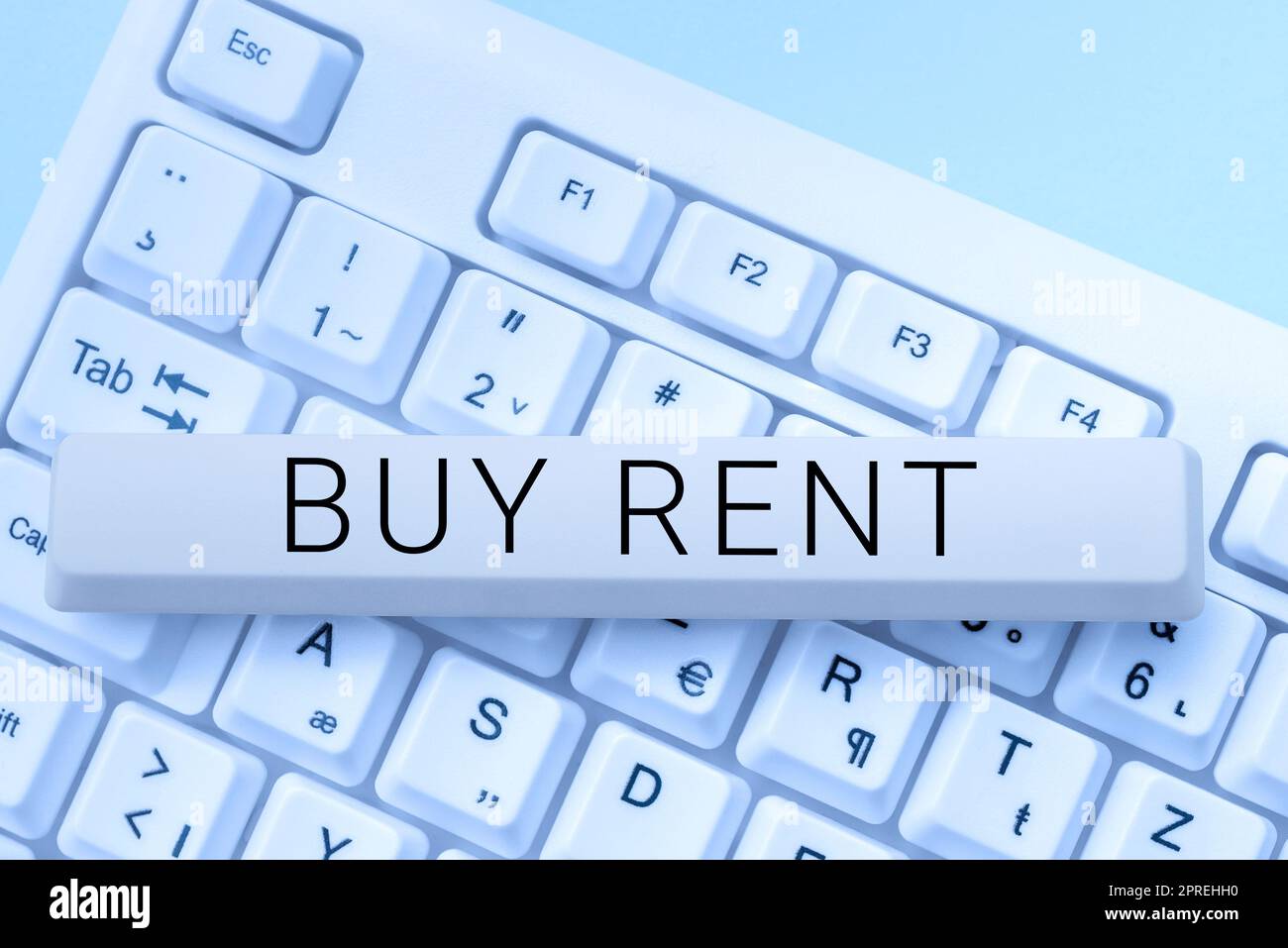 Sign displaying Buy Rent, Business overview choosing between purchasing ...