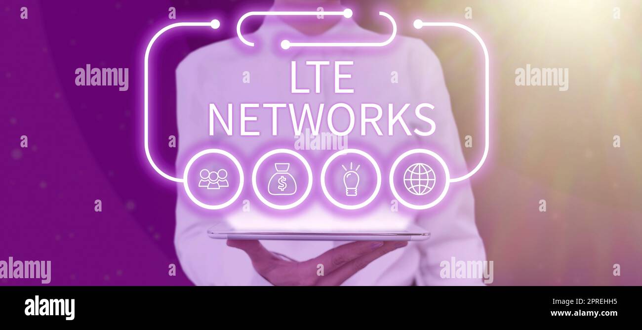 Hand writing sign Lte Networks, Concept meaning Fastest network ...