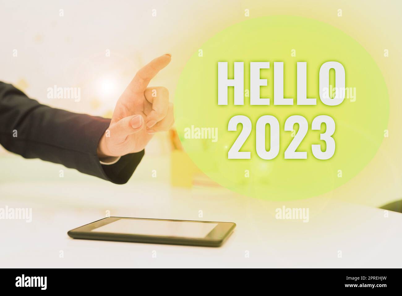 Hand writing sign Hello 2023, Concept meaning Hoping for a greatness to ...