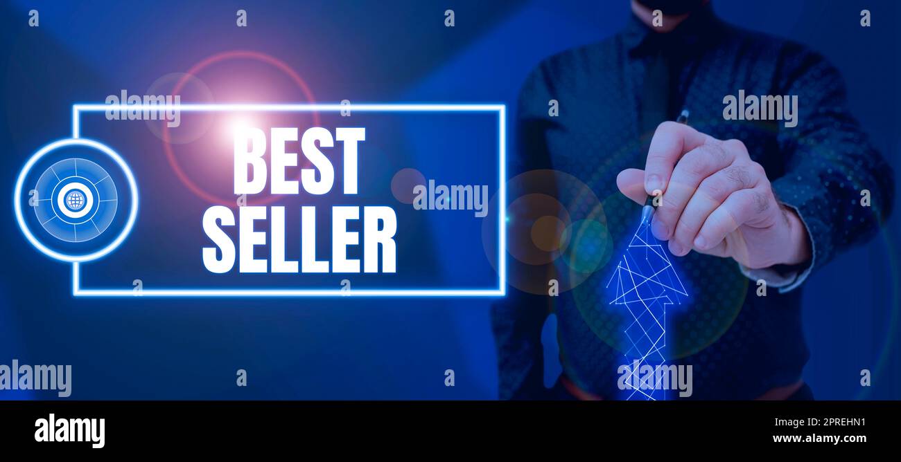 Inspiration showing sign Best Seller, Word Written on a highlypurchased ...